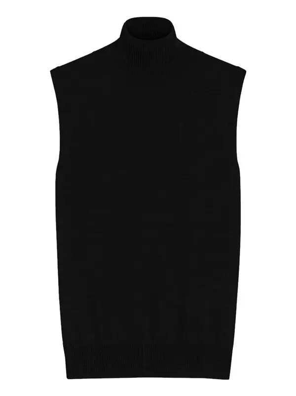 Max Mara Sleeveless Wool Turtleneck - Black