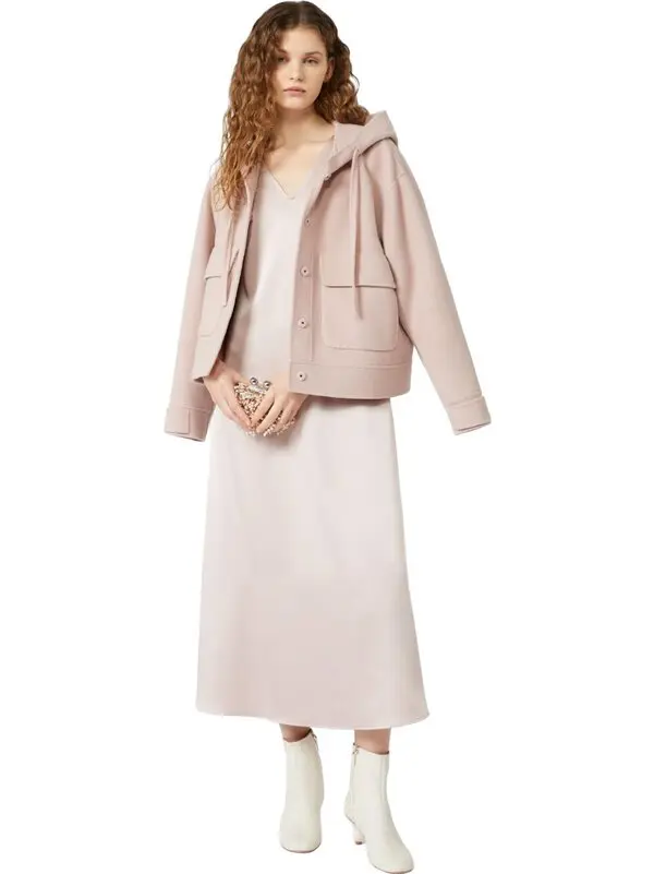 Max Mara Hooded Wool Jacket - Powder