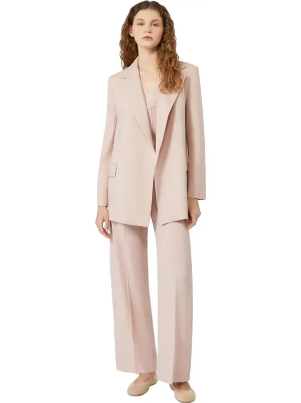 Max Mara Wool Palazzo Trousers - Powder
