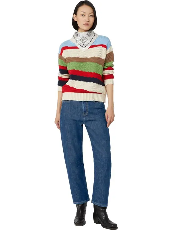 Max Mara Inlaid Cotton Sweater - Multicolour