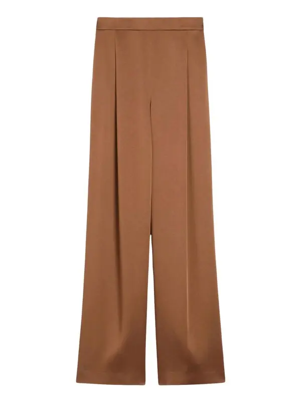 Max Mara Flowing Envers Satin Trousers - Brown