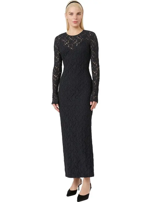 Max Mara Cloqué Lace Slim-fit Dress - Midnightblue