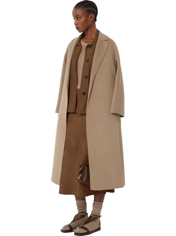 Max Mara Wool Broadcloth Midi Coat - Turtledove