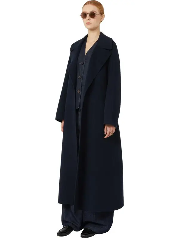 Max Mara Wool Wrap Coat - Midnightblue