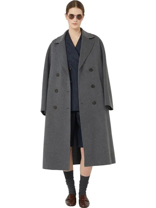Max Mara Wool Double-breasted Coat - Dark Grey