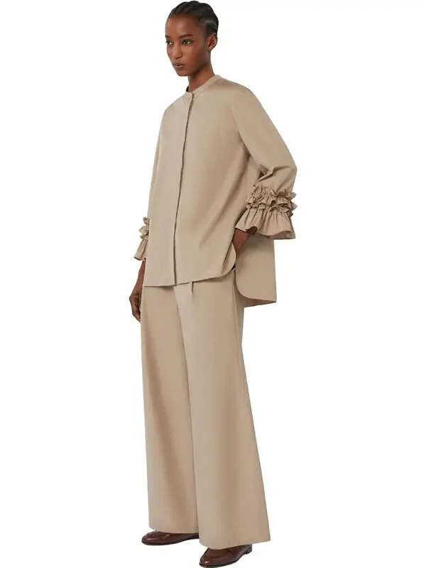 Max Mara Wide-fit Cotton Poplin Trousers - Turtledove