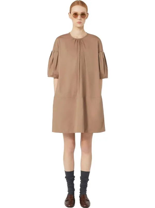 Max Mara Stretch Cotton Poplin T-shirt Dress - Camel
