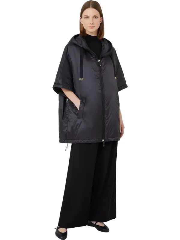 Max Mara Padded Water-repellent Canvas Cape - Black