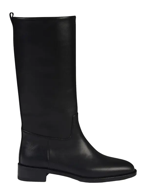 SALONDEJU Classic Leather Knee-high Boots - Black