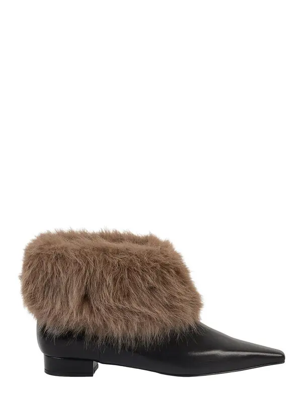 SALONDEJU - Shearling-Lined Leather Ankle Boots