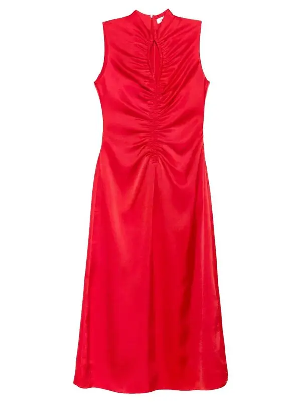 Sandro Satin Midi Dress - Red