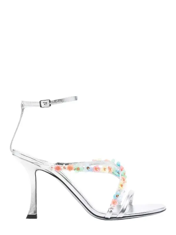 JIMMY CHOO 100mm Blanche Sandals - Silver