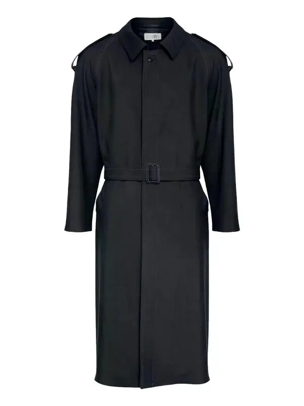 MAISON MARGIELA Wool Trench Coat - Black