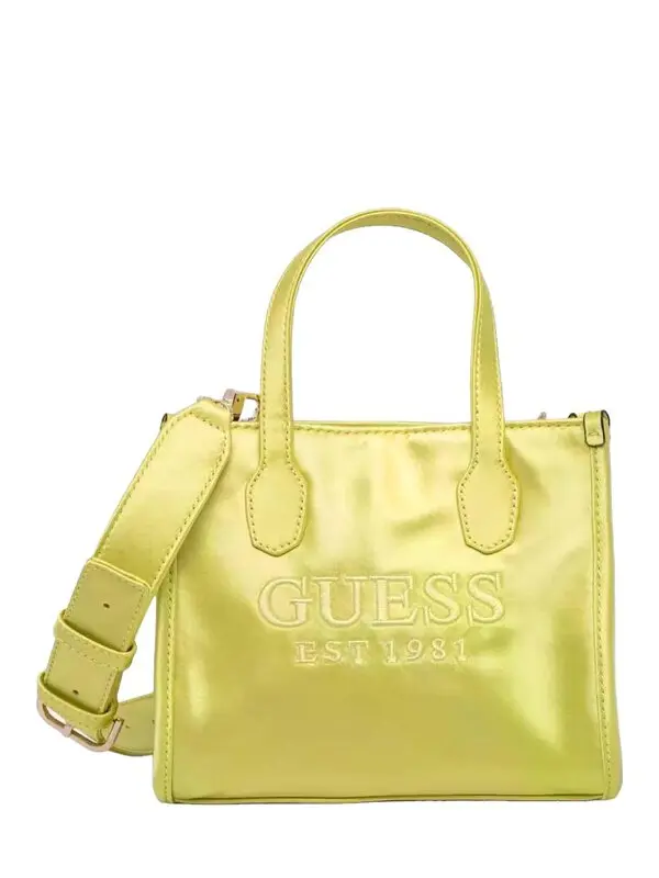 Guess Mini Silvana Logo-embroidered Tote Bag - Green