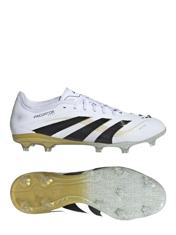 Adidas Predator Pro Firm Ground Cleats - Cloud White / Core Black / Gold Metallic