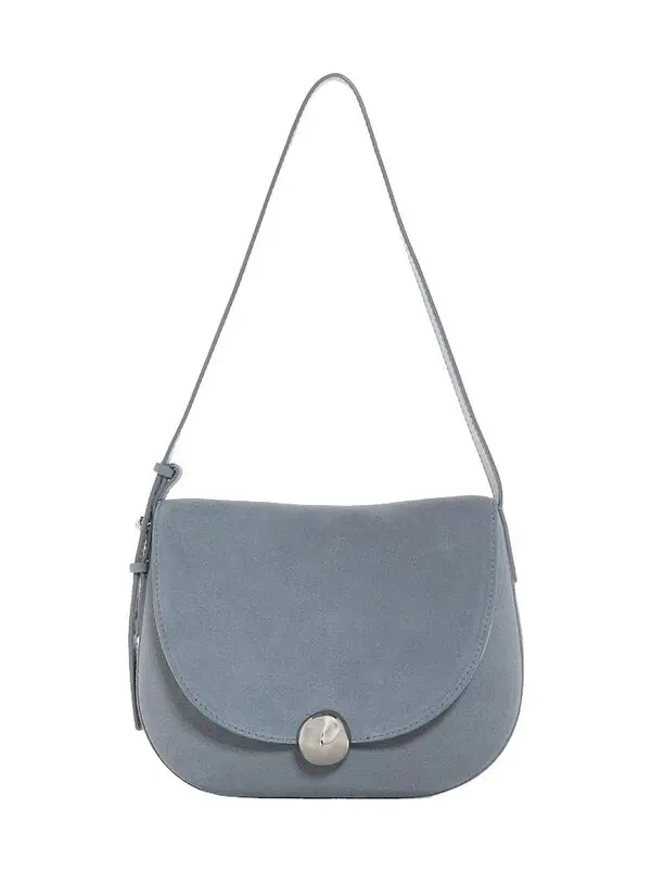 Madewell Dakota Suede Saddle Bag - Terrace Blue