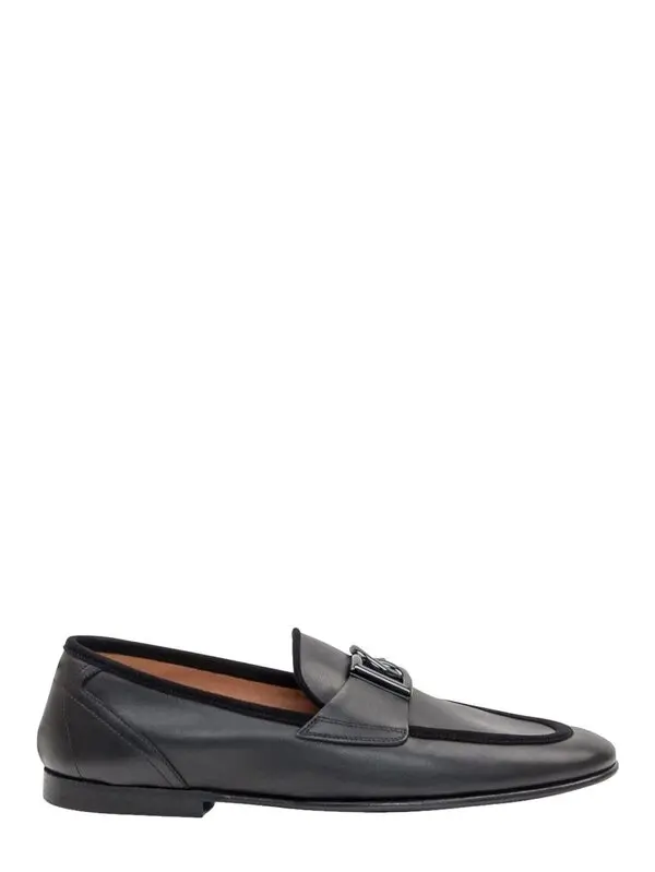 Dolce & Gabbana Calfskin Loafer With Logo - Black