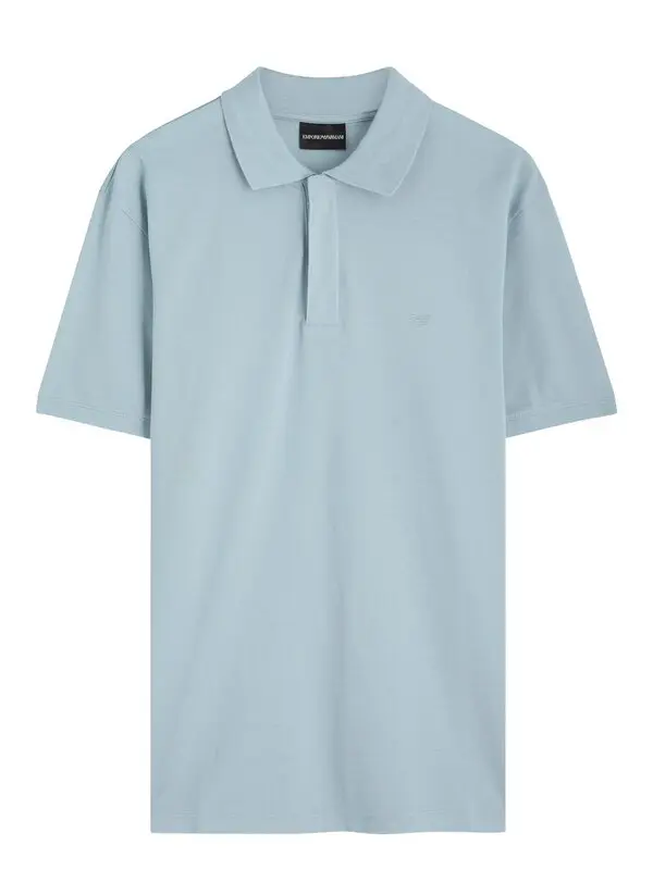 Emporio Armani Classic Cotton Polo Shirt - Light Blue