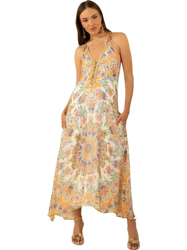 Hale Bob Rival Chiffon Maxi Dress - Orange