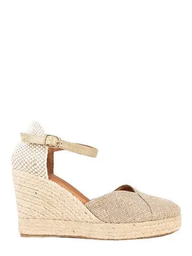 MENINA STEP Jimena Weaved High Wedge - Metallic
