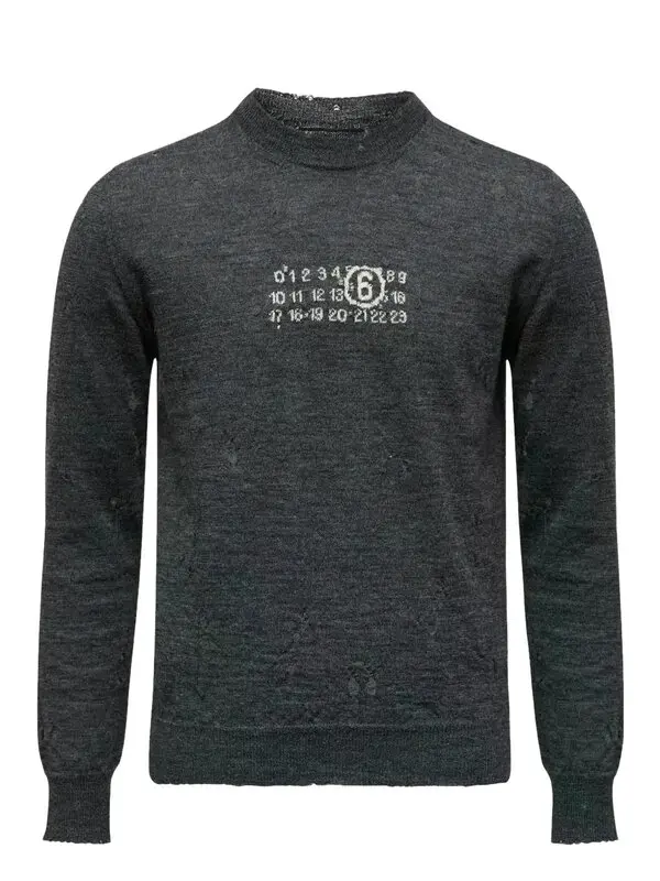 MAISON MARGIELA Numeric Crew-neck Sweater - Grey