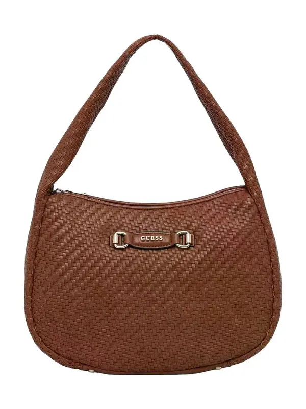 Guess Francy Woven Shoulder Bag - Brown