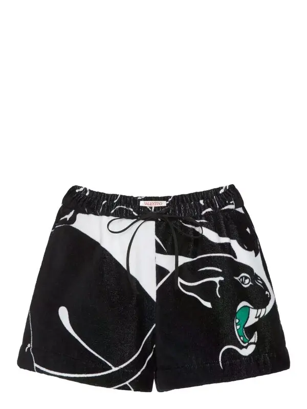 Valentino Garavani Panther Terry Shorts - Black