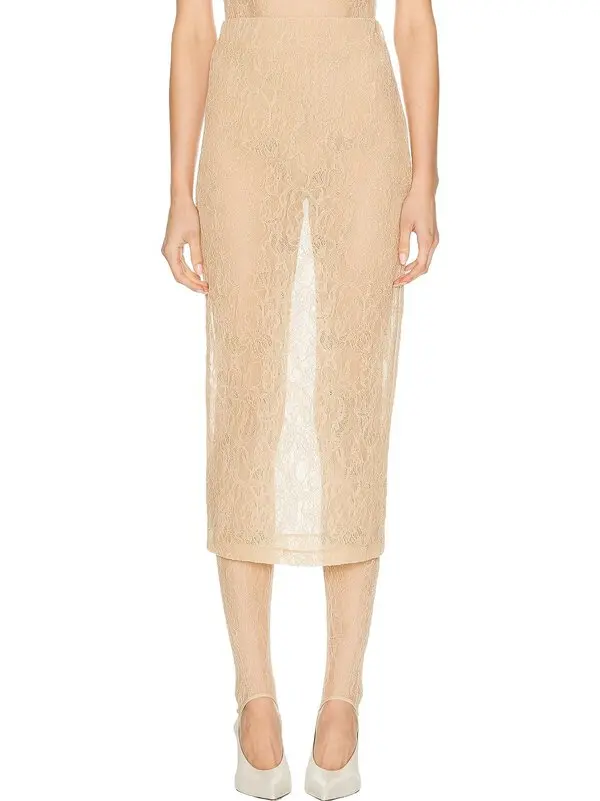 Wardrobe.NYC Lace Tube Skirt - Khaki