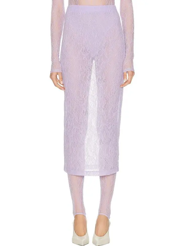 Wardrobe.NYC Lace Tube Skirt - Lilac