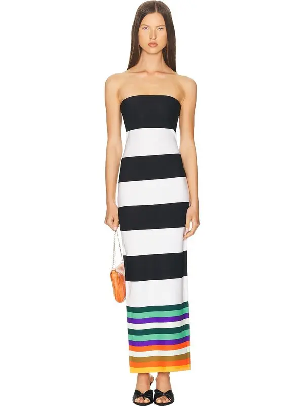 Christopher John Rogers Strapless Dress - Black Multi