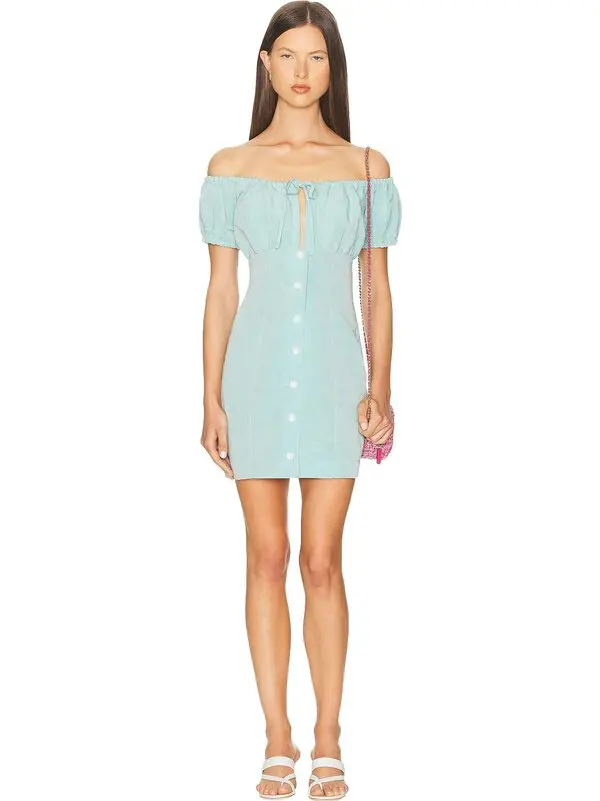 Matthew Bruch Bubble Tie Mini Dress - Seafoam