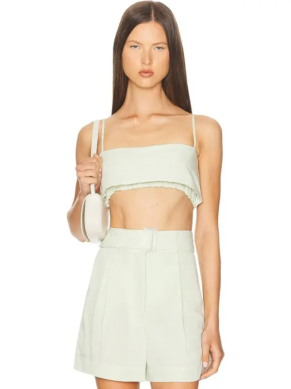 Matthew Bruch Structured Bandeau Crop Top - Pear