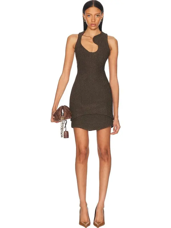 FERRAGAMO Sleeveless Mini Dress - Olive & Concrete