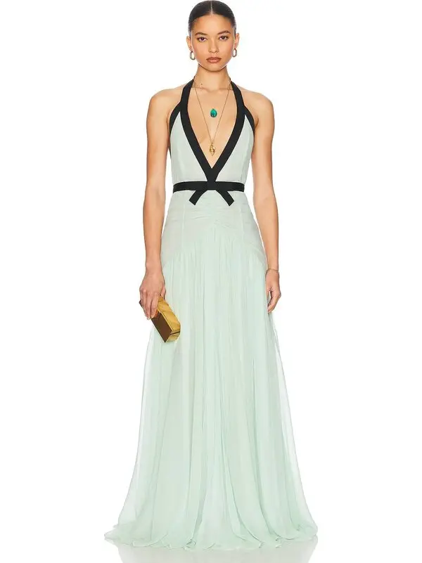 HELSA The Siren Maxi Dress - Mint & Black