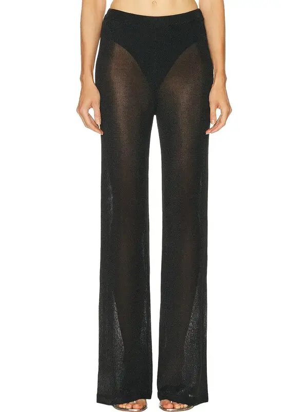 SEROYA Metallic Knit Pant - Black