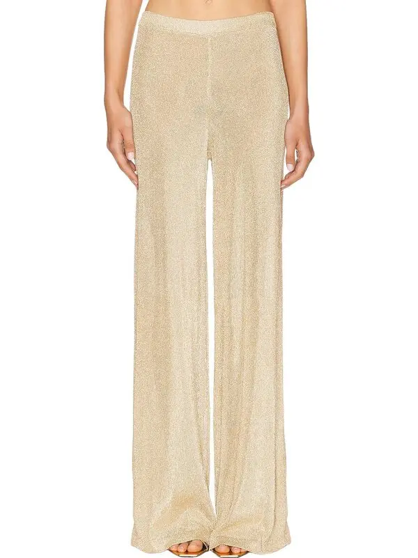 SEROYA Metallic Knit Pant - Gold