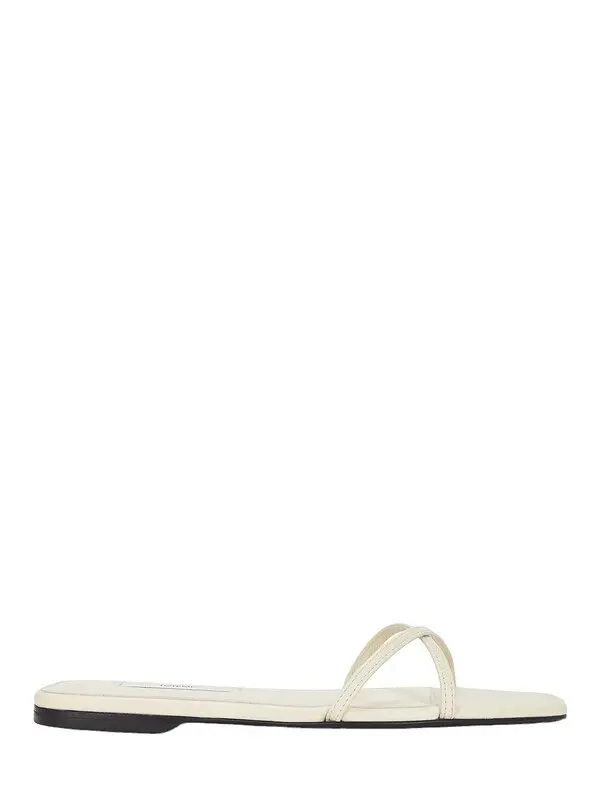 TOTEME Leather Crossover Slide - Off White
