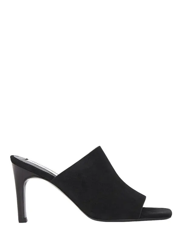 TOTEME Velour Leather Bandeau Mule - Black