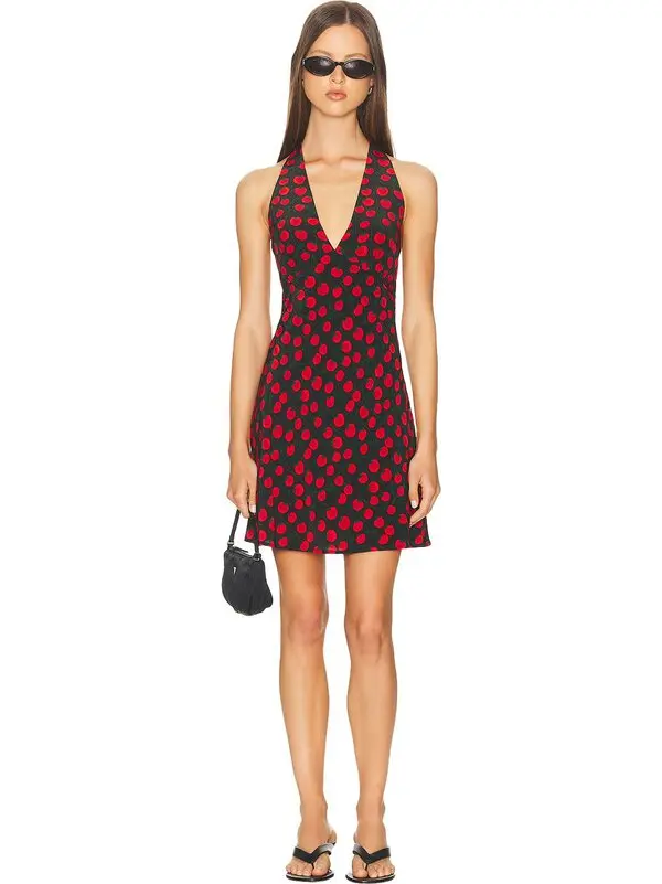 Staud Lucca Mini Dress - On The Vine Black