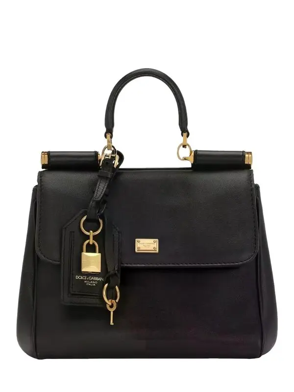 Dolce & Gabbana Medium My Sicily Leather Handbag - Black