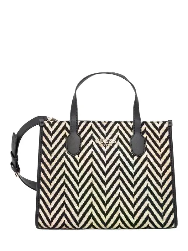 Guess Chevron-patterned Tote Bag - Black