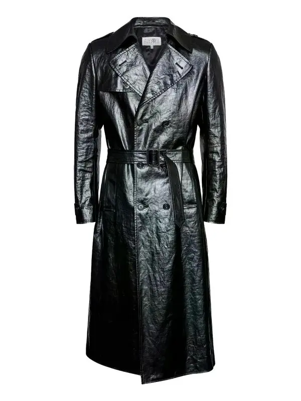 MAISON MARGIELA Double-breasted Trench Coat - Black