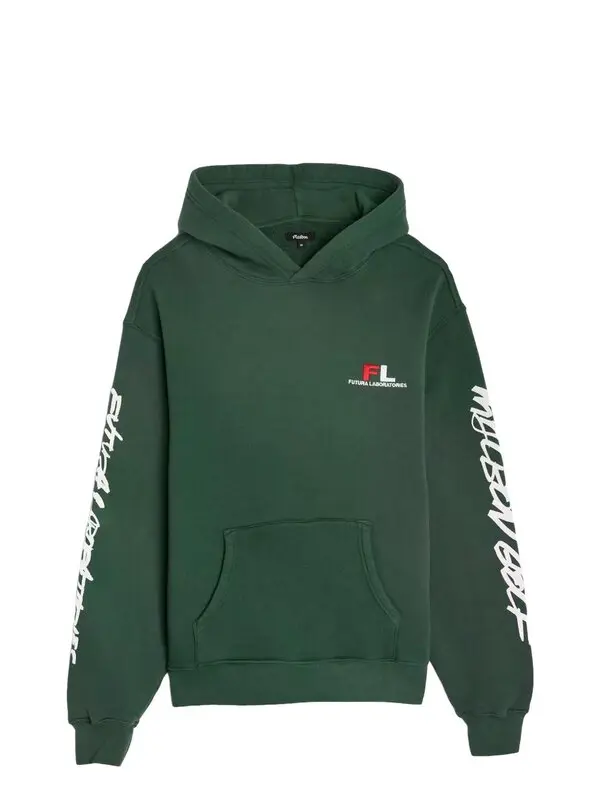 MALBON X Futura Tag Graphic Print Hoodie - Green