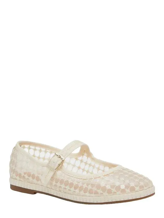 KELLY & KATIE Giselle Mary Jane Flat - Cream