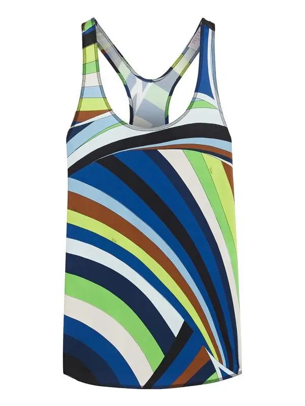 Emilio Pucci Printed Stretch-jersey Tank - Indigo