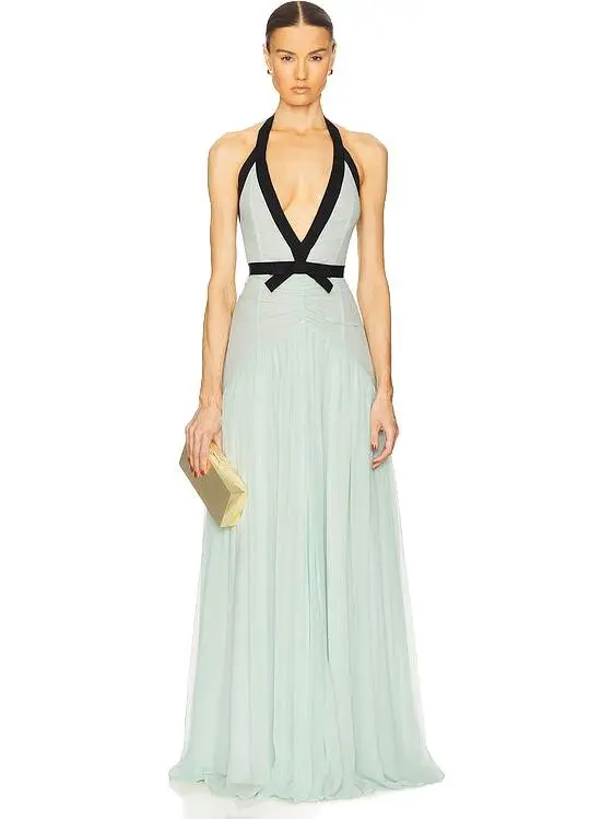 HELSA Siren Maxi Dress - Mint & Black