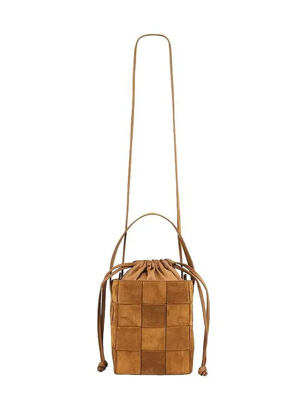 LOEFFLER RANDALL Laith Wide Woven Top Handle Bag - Toffee