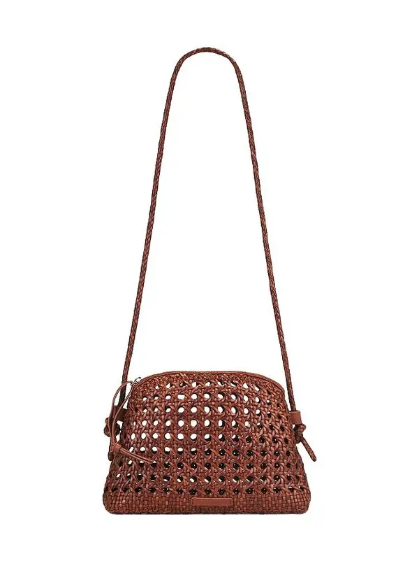 LOEFFLER RANDALL Mallory Woven Crossbody Bag - Saddle