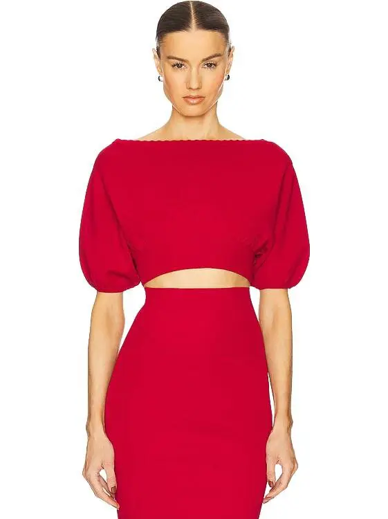 HELSA Luella Short Sleeve Sweater - Red