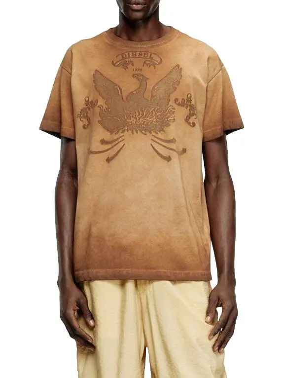 DIESEL® T-norm-t9 Devoré Logo T-shirt - Brown